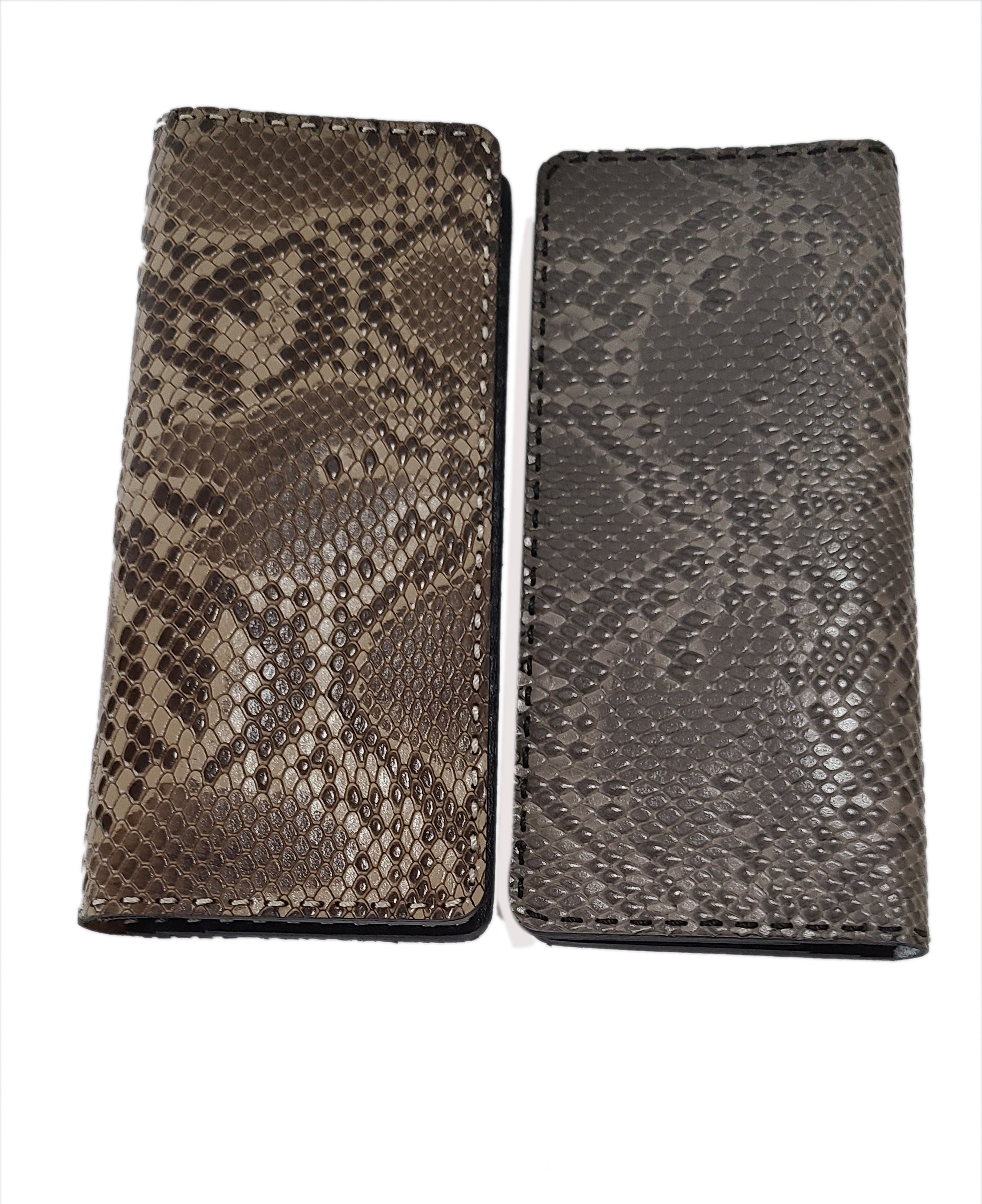 Genuine Brown Leather Wallet - Snake Skin Pattern – FashionFolds Canada